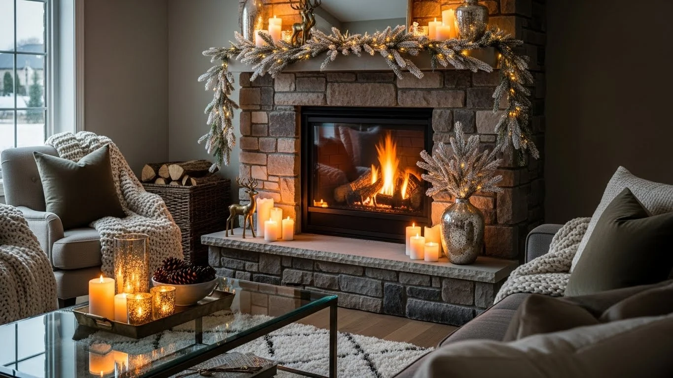 25 Chic Winter Fireplace Decor Ideas That Glow All Season ...